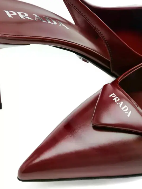 Prada Brushed Leather Slingback Pumps