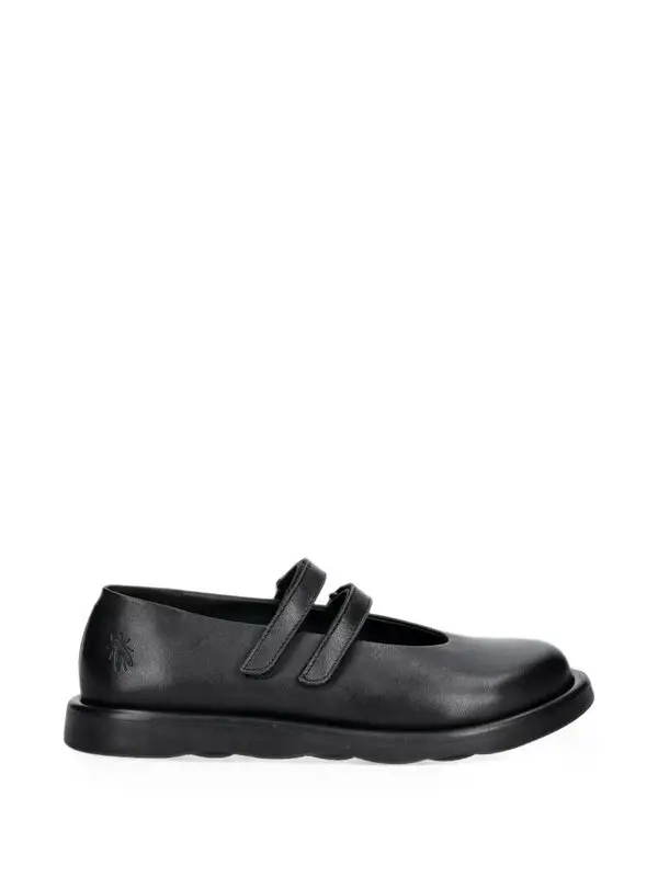 Fly London Leather Ballet Flats With Double Touch-straps