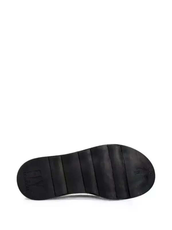 Fly London Leather Ballet Flats With Double Touch-straps