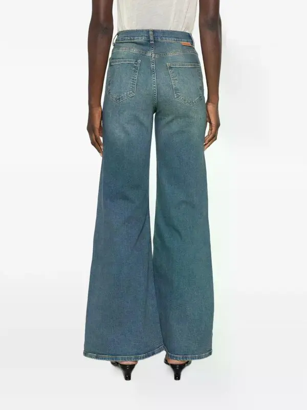 OTTOD'AME Faded Effect Wide Leg Jeans