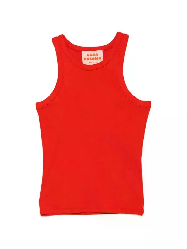 Maison123 Ribbed Knit Tank Top - Red