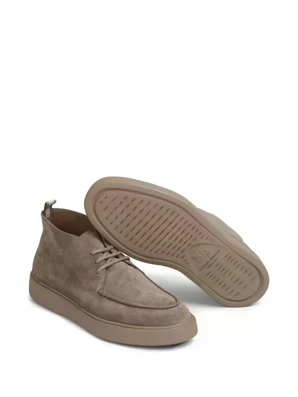 Officine Creative Suede Apron Toe Lace Up Boots