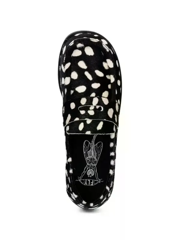 Fly London Polka-dot Pony-hair Loafers