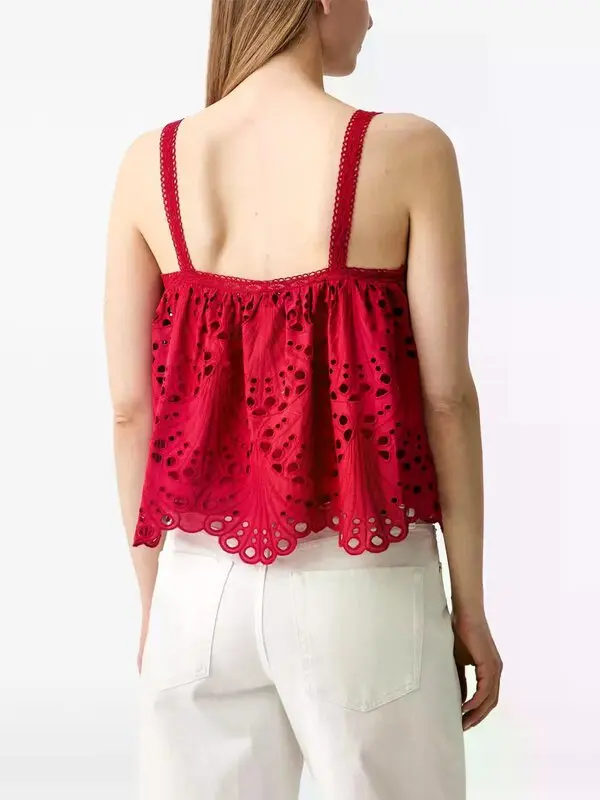 HOSS INTROPIA Broderie-anglaise Scalloped-hem Top