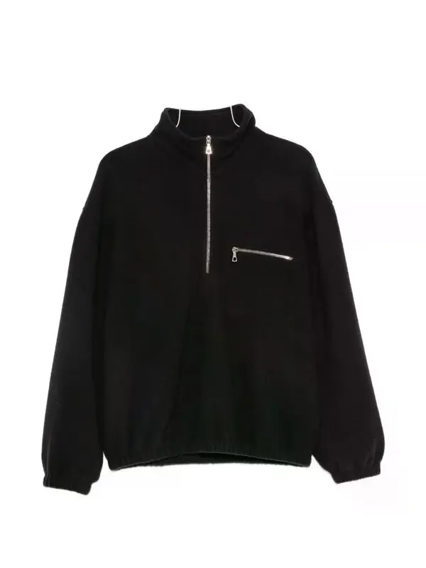 RIER Zipped-pocket High-neck Sweater - Black