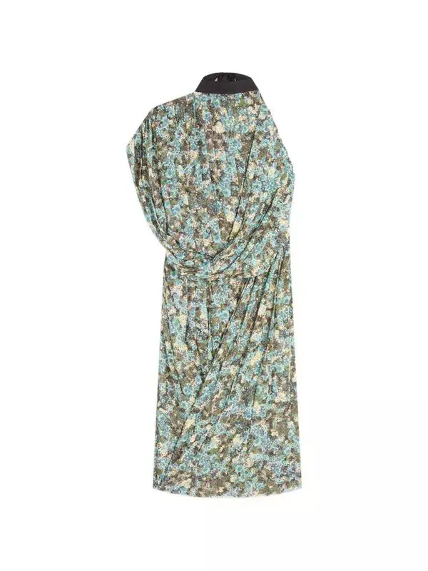 Dries Van Noten Asymmetrical Pleated Dress