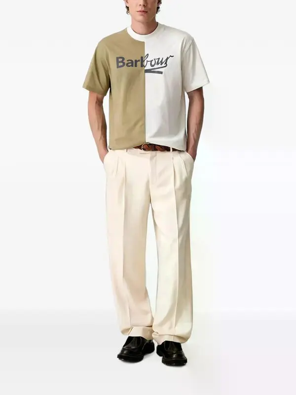 Barbour Logo-print Panelled T-shirt - Neutrals