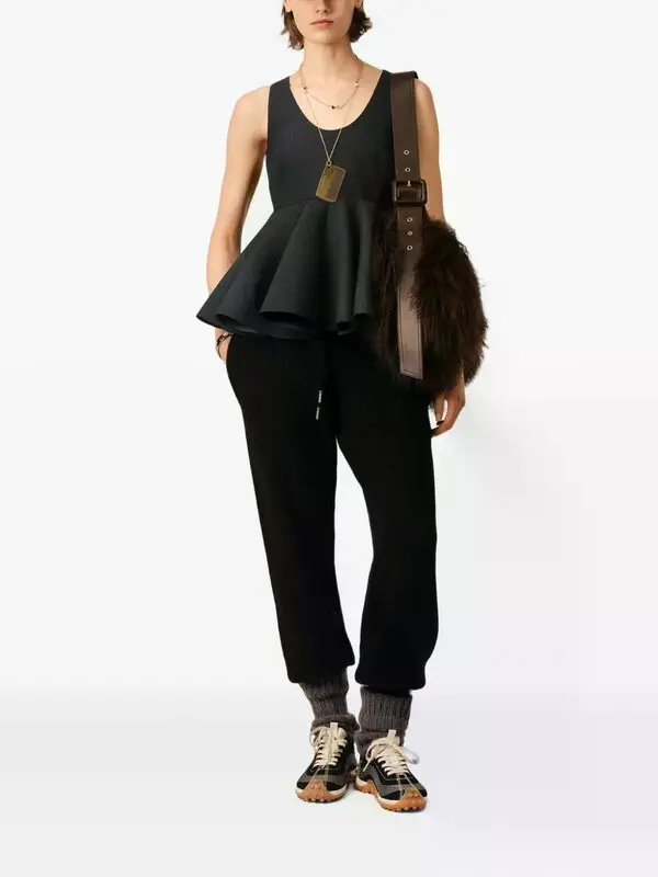 AMI Paris Peplum Sleeveless Wool Top