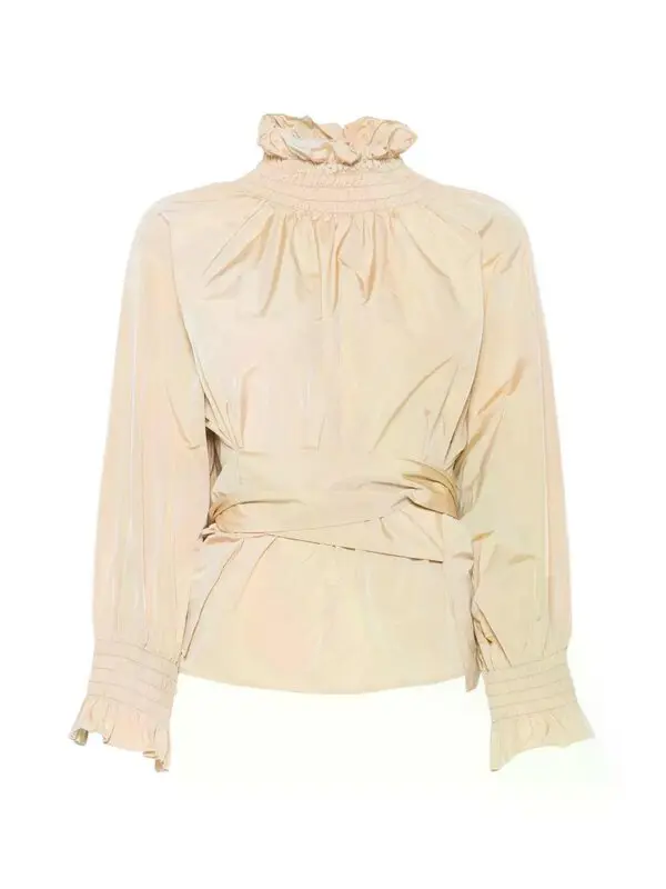 CO.GO Bow-detail Smocked Top - Neutrals