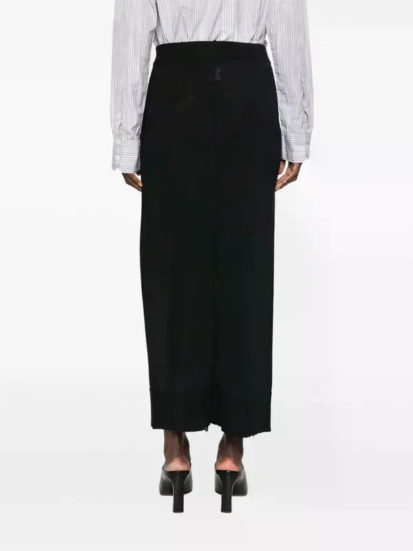 OTTOD'AME Fine-knit Slit-detail Midi Skirt