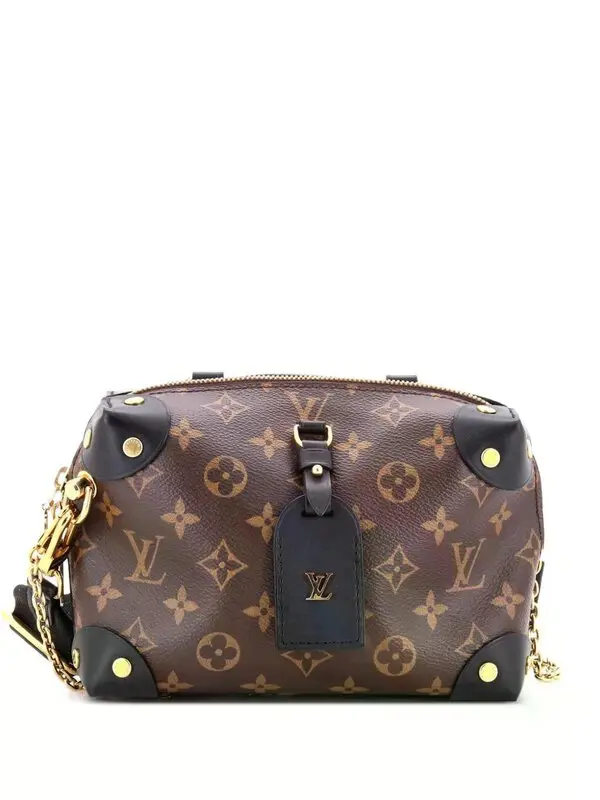 LOUIS VUITTON Monogram Canvas Petite Malle Souple Handbag - Black
