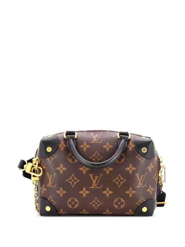 LOUIS VUITTON Monogram Canvas Petite Malle Souple Handbag - Black