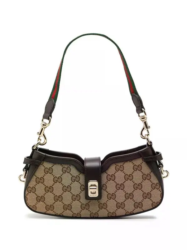 Gucci Mini Gg Canvas Web Moon Side Shoulder Bag
