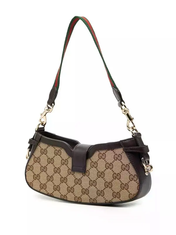 Gucci Mini Gg Canvas Web Moon Side Shoulder Bag