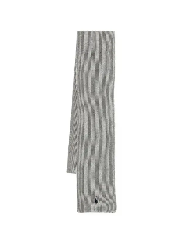 Polo Ralph Lauren Ribbed-knit Logo-embroidered Scarf