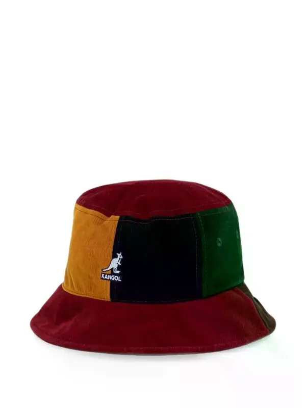 KANGOL Patchwork Corduroy Bucket Hat - Red