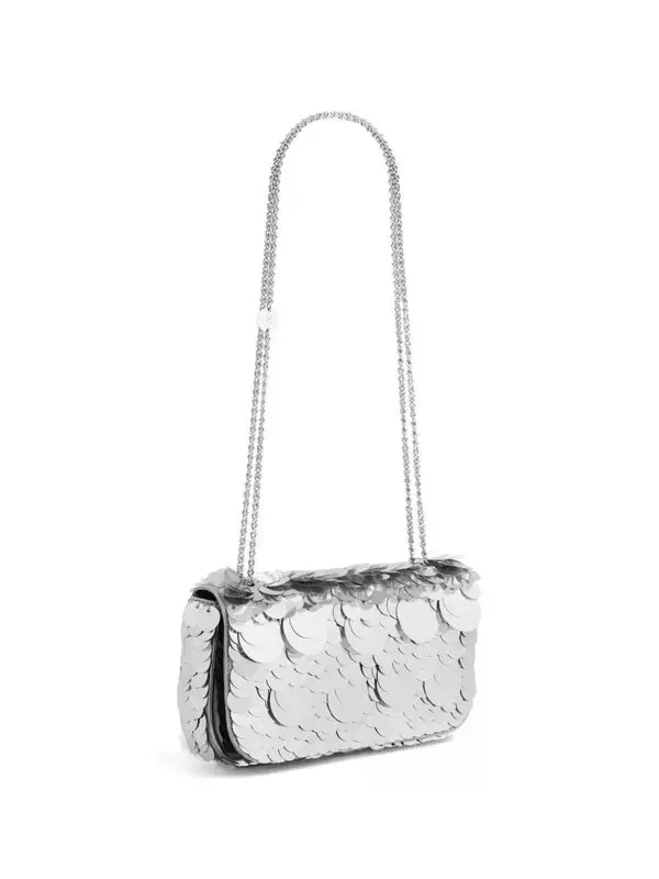Rabanne Small Sparkle Shoulder Bag - Silver