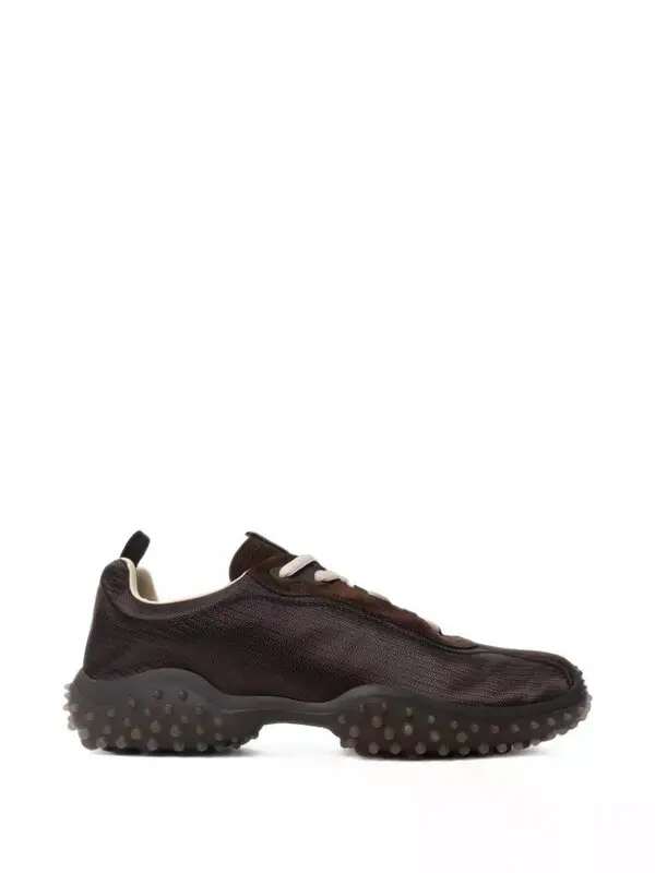 Miu Miu Bubble Technical Fabric And Suede Sneakers - Brown