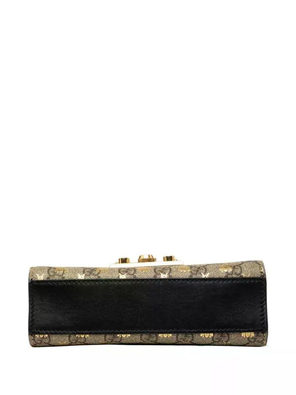 Gucci Gg Supreme Bee Padlock Crossbody Bag - Neutrals