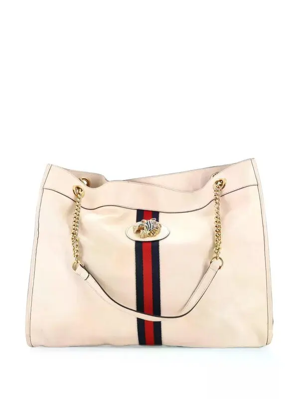 Gucci Rajah Chain Leather Large Tote Bag
