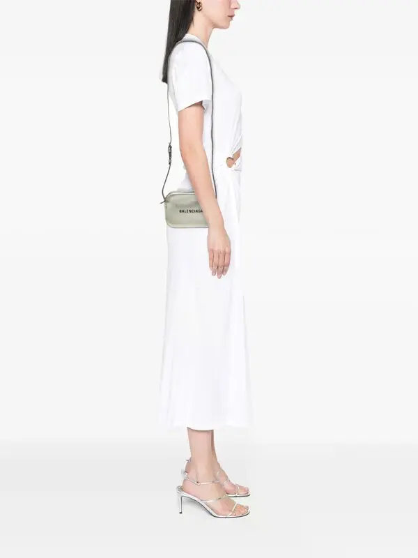 Balenciaga Metallic Leather Everyday Camera Bag Xs Crossbody Bag - Silver