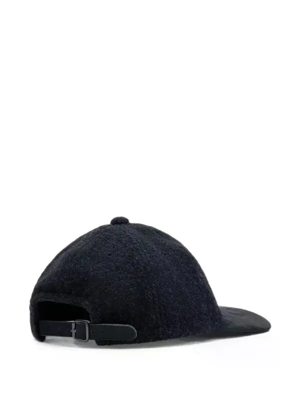 Comme Des Garçons Herringbone Wool Baseball Cap - Black