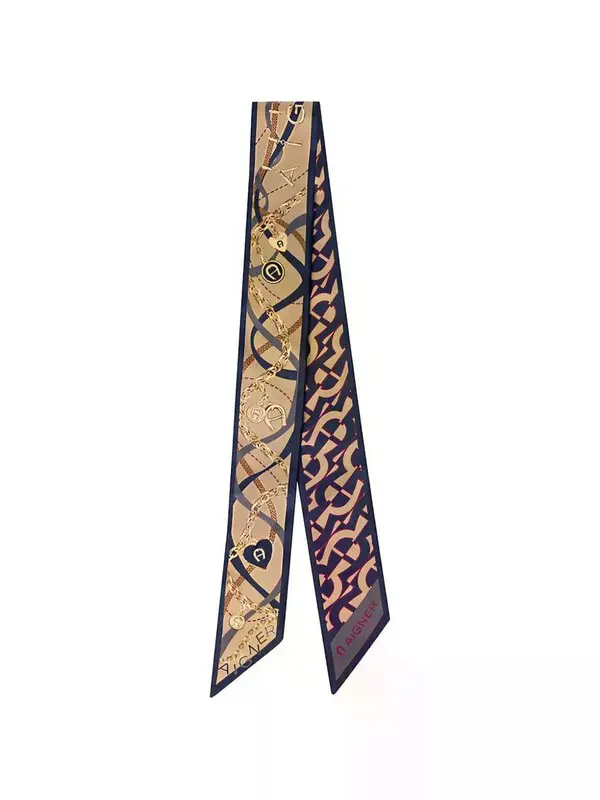 AIGNER Seasonal S Monogram-print Scarf - Neutrals
