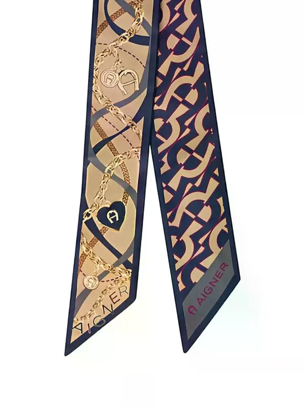 AIGNER Seasonal S Monogram-print Scarf - Neutrals