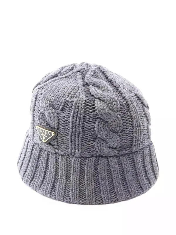 Prada Cable Knit Bucket Hat