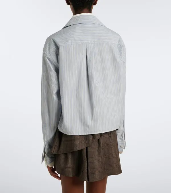 Acne Studios Striped Cropped Cotton Poplin Shirt