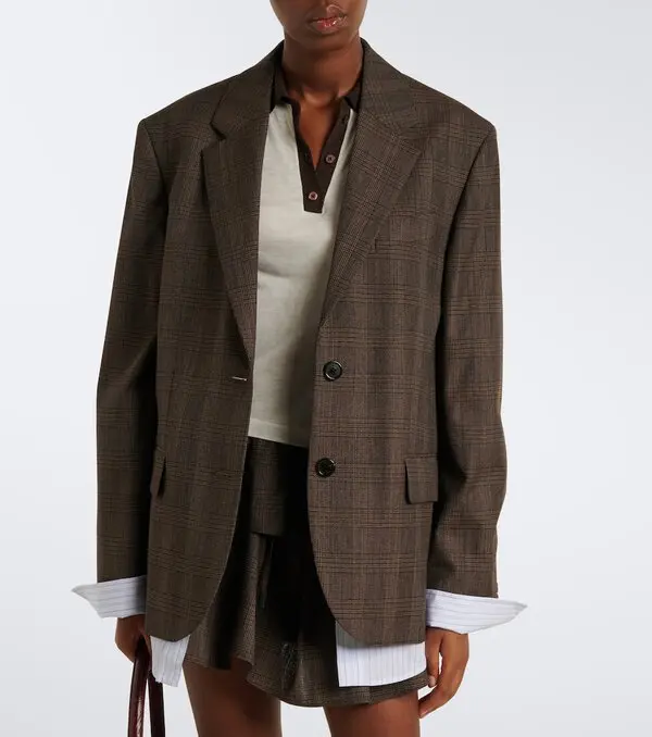 Acne Studios Checked Wool-blend Blazer