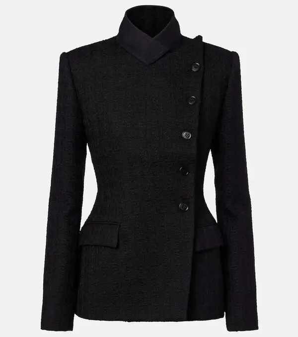 Alexander McQueen Wool And Mohair Tweed Jacket - Black