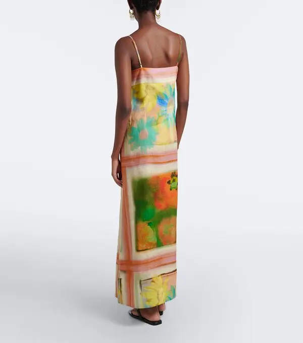 Staud Laura Floral Linen Maxi Dress