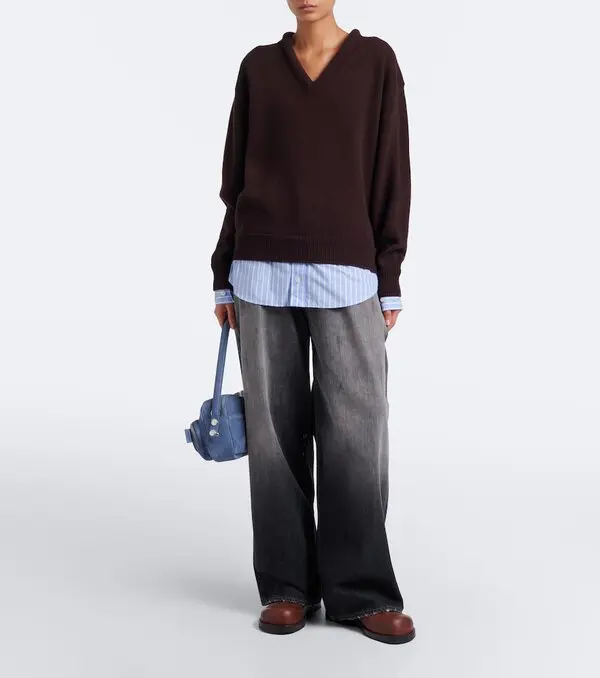 Acne Studios Layered V-neck Wool Sweater