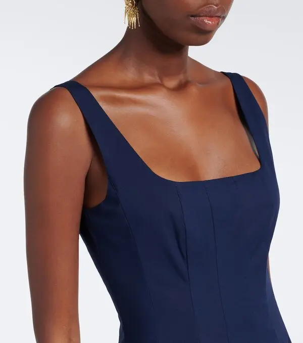 Staud Wells Cotton Poplin Midi Dress