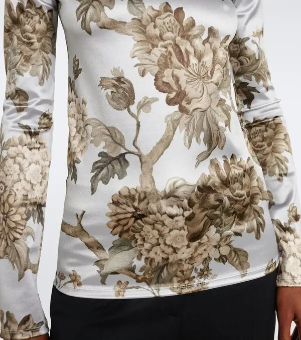 Acne Studios Floral Print Turtleneck Top