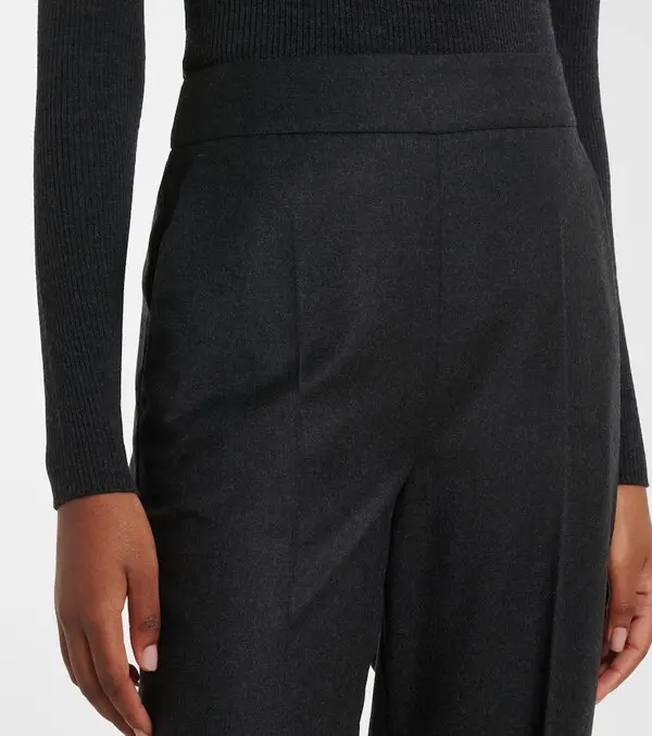 Agnona Wool Flannel Straight Leg Trousers