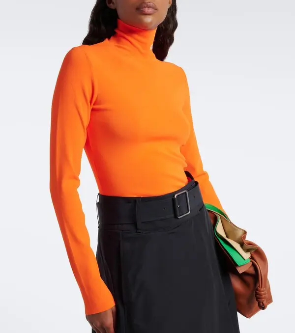 Loewe Double L Ribbed-knit High Neck Top