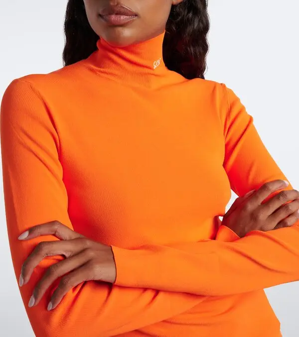 Loewe Double L Ribbed-knit High Neck Top