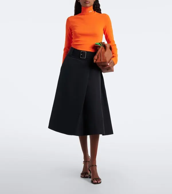 Loewe Double L Ribbed-knit High Neck Top