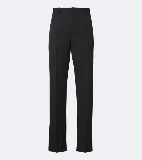 Bottega Veneta Wool Grain De Poudre Straight Pants - Black