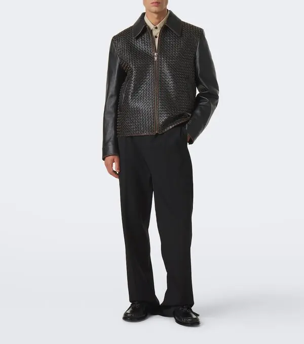 Bottega Veneta Wool Grain De Poudre Straight Pants