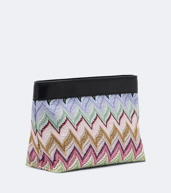 Missoni Zigzag Leather-trimmed Lame Pouch