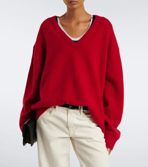 Extreme Cashmere N°457 V-neck Cashmere-blend Sweater