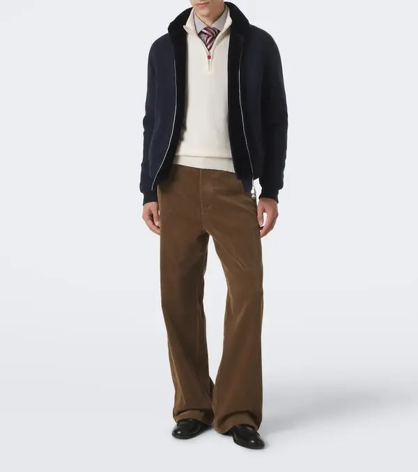Kiton Shearling-lined Cashmere Cardigan