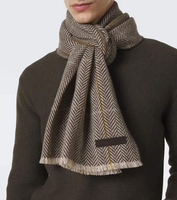 Zegna Herringbone Cashmere Scarf