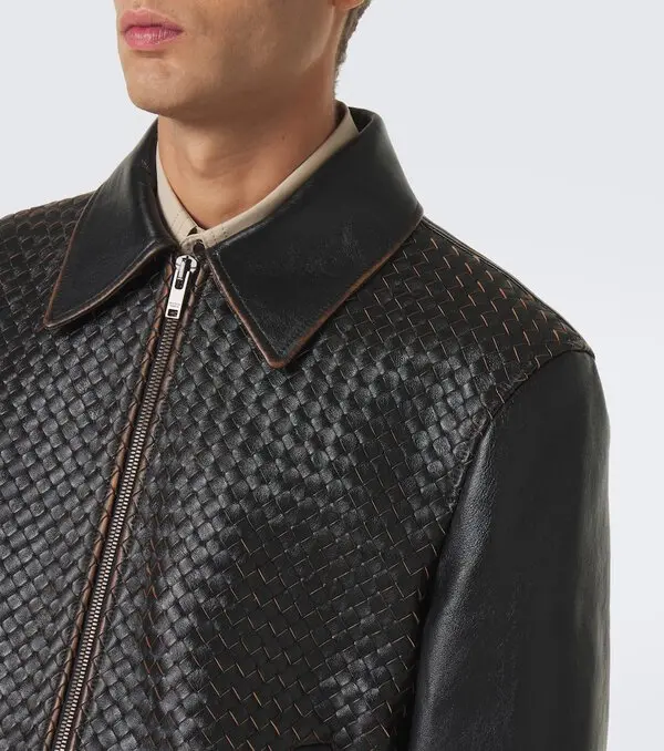 Bottega Veneta Intrecciato Leather Jacket