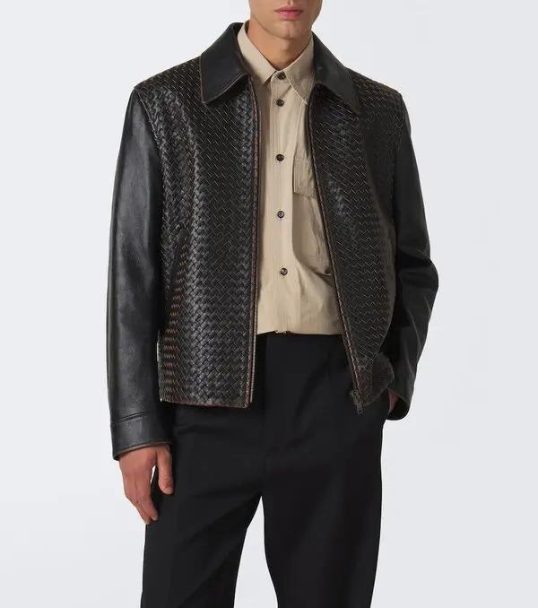Bottega Veneta Intrecciato Leather Jacket