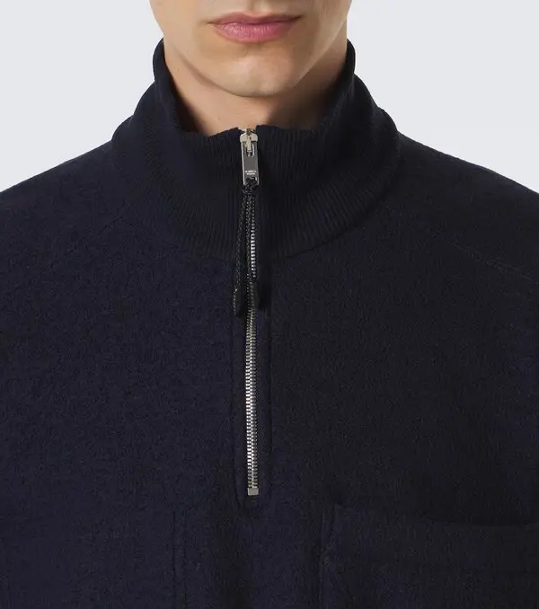 Bottega Veneta Wool Felt Half-zip Sweater