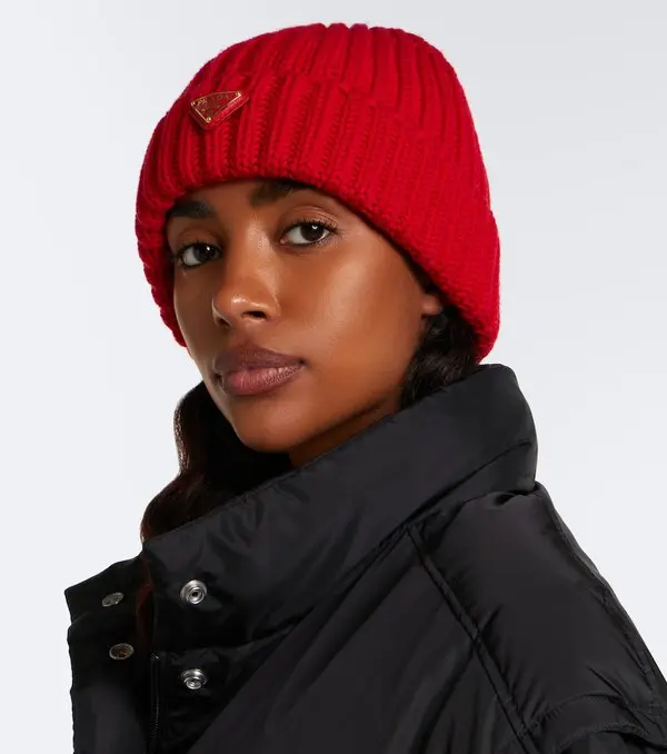 Prada Ribbed-knit Virgin Wool Beanie